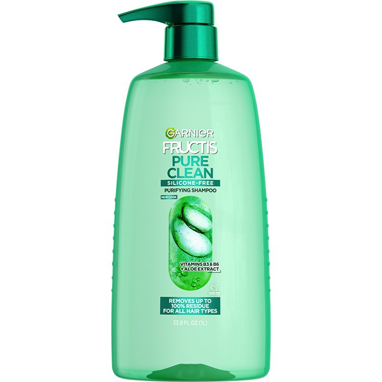 Fructis Pure Clean Shampoo eliminates 100% of residue - Garnier