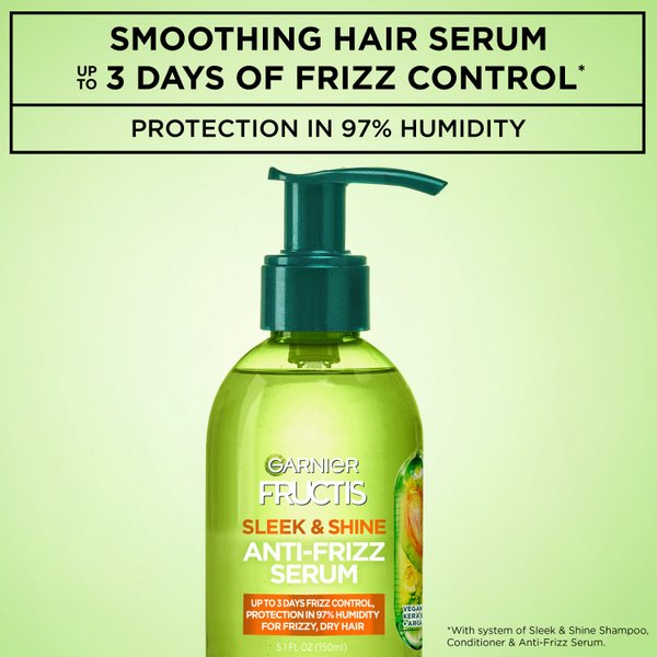 Potencia el brillo con Sleek & Shine Anti-Frizz Serum - Garnier