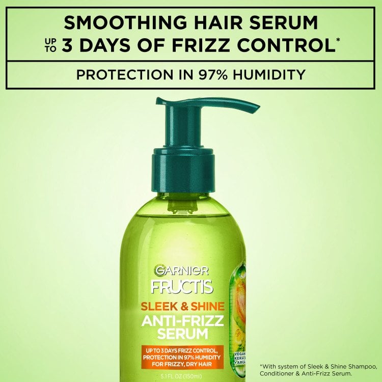 Boost Shine with Sleek & Shine Anti-Frizz Serum - Garnier