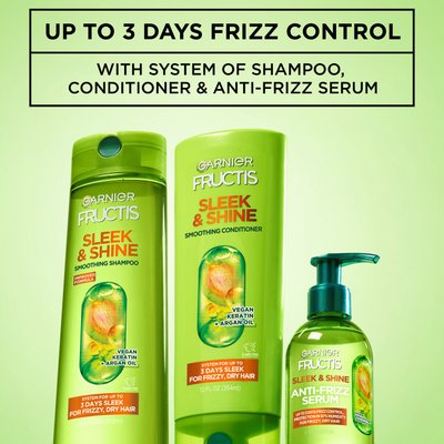 Boost Shine with Sleek & Shine Anti-Frizz Serum - Garnier