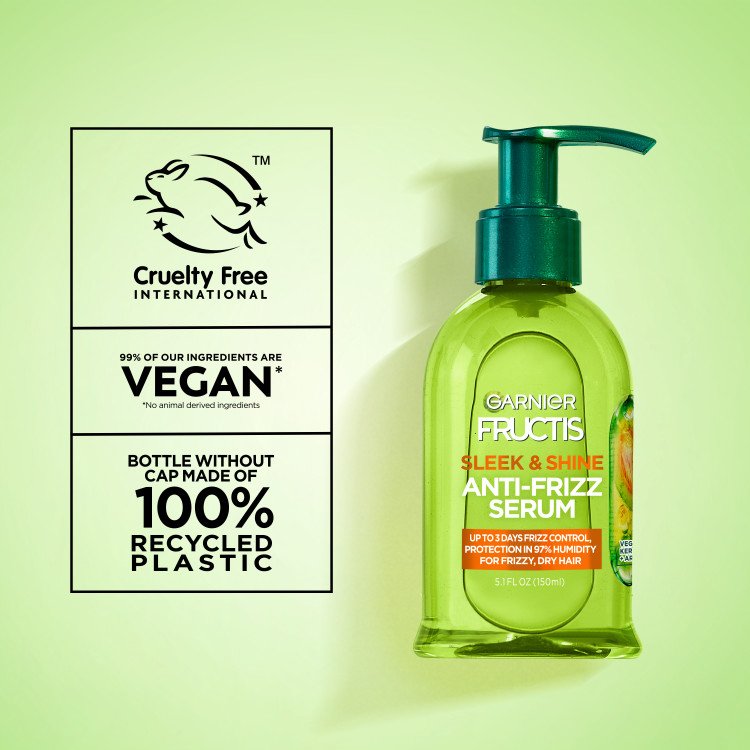 Boost Shine with Sleek & Shine Anti-Frizz Serum - Garnier