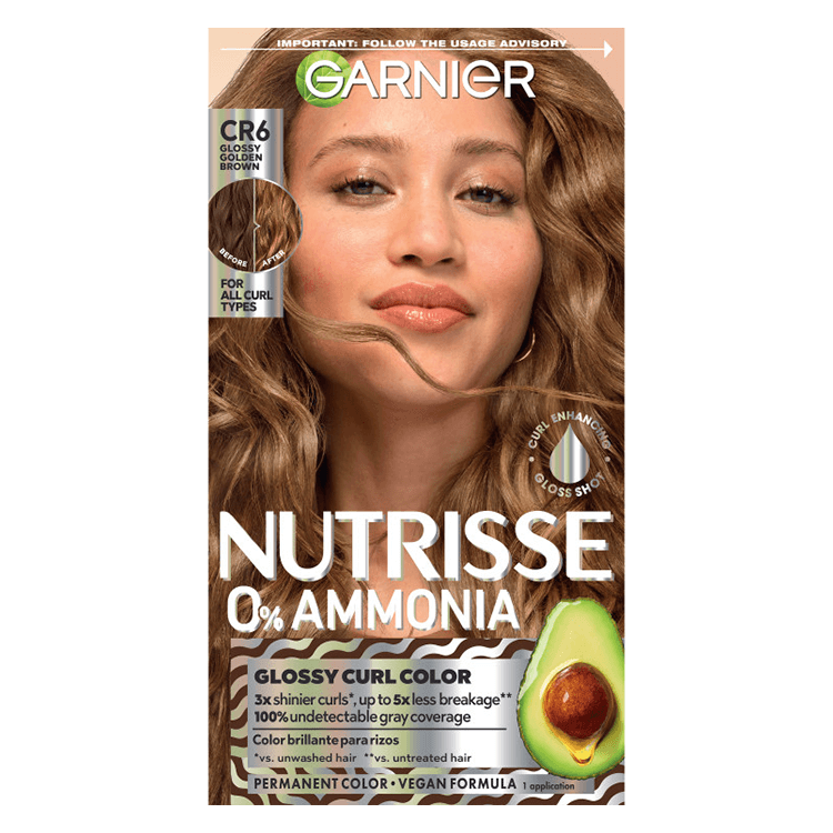 Nutrisse 0% Ammonia Glossy Curl Color - Glossy Golden Brown for Curly ...